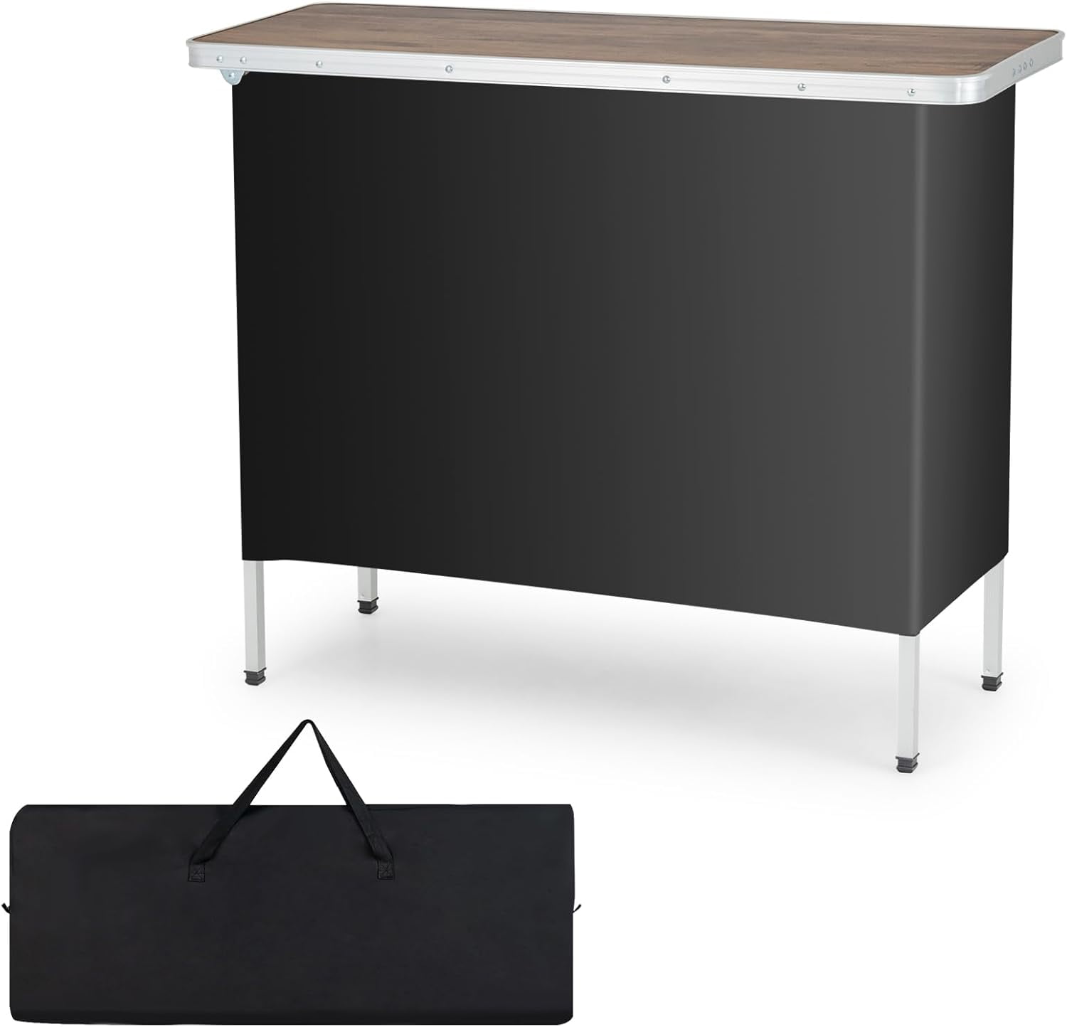 Portable Folding Bar Table, 43.5” x 15” x 34.5”, Compact Pop-Up ...