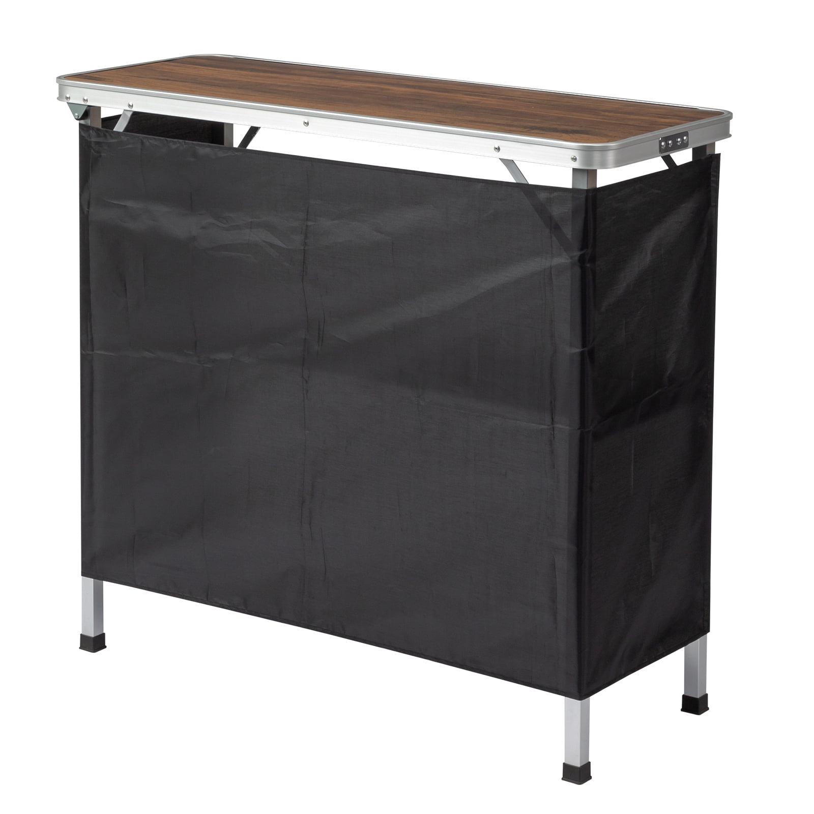 Portable Folding Bar Table with Shelf, Tradeshow Podium Table with ...