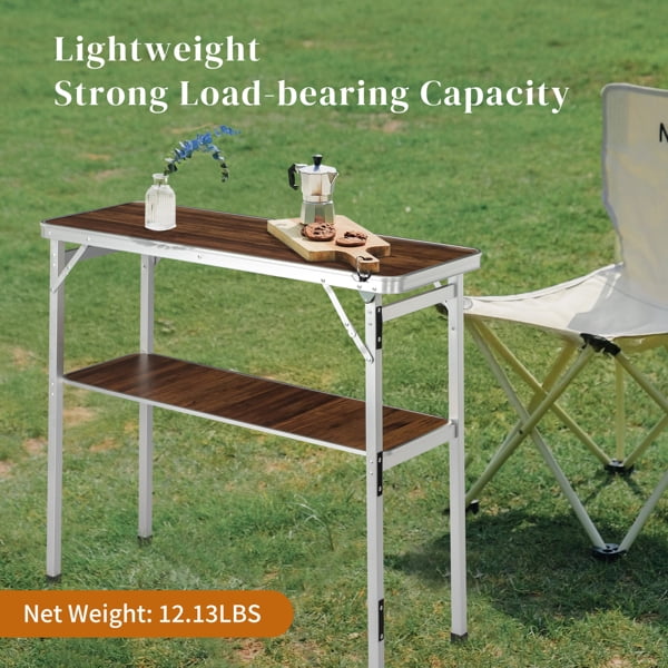 Portable Folding Bar Table with Shelf, Tradeshow Podium Table with ...