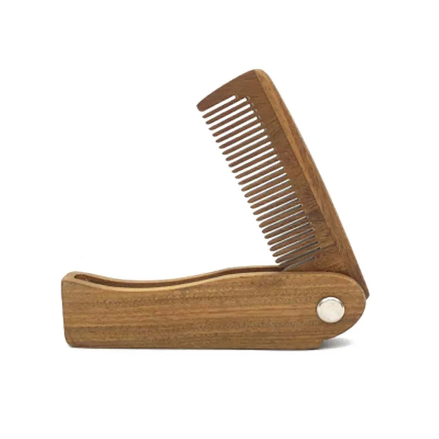 Portable Folding Beard Comb Set - Natural Green Sandalwood, Anti-Static ...