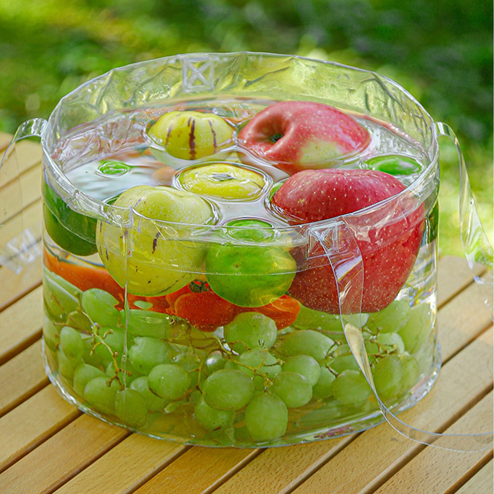 Portable Folding Bucket for Camping, Picnic & Outdoor - Clear PVC ...