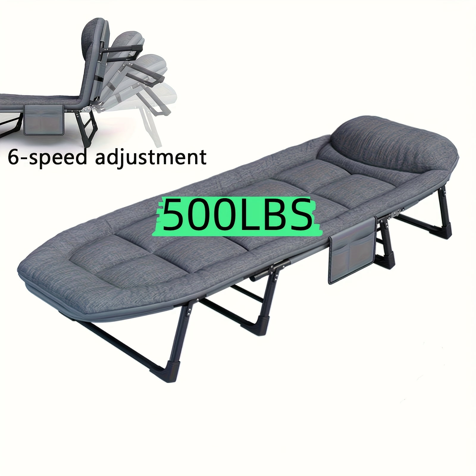 Portable Folding Camping Bed with Mattress - 75" Lightweight Outdoor ...