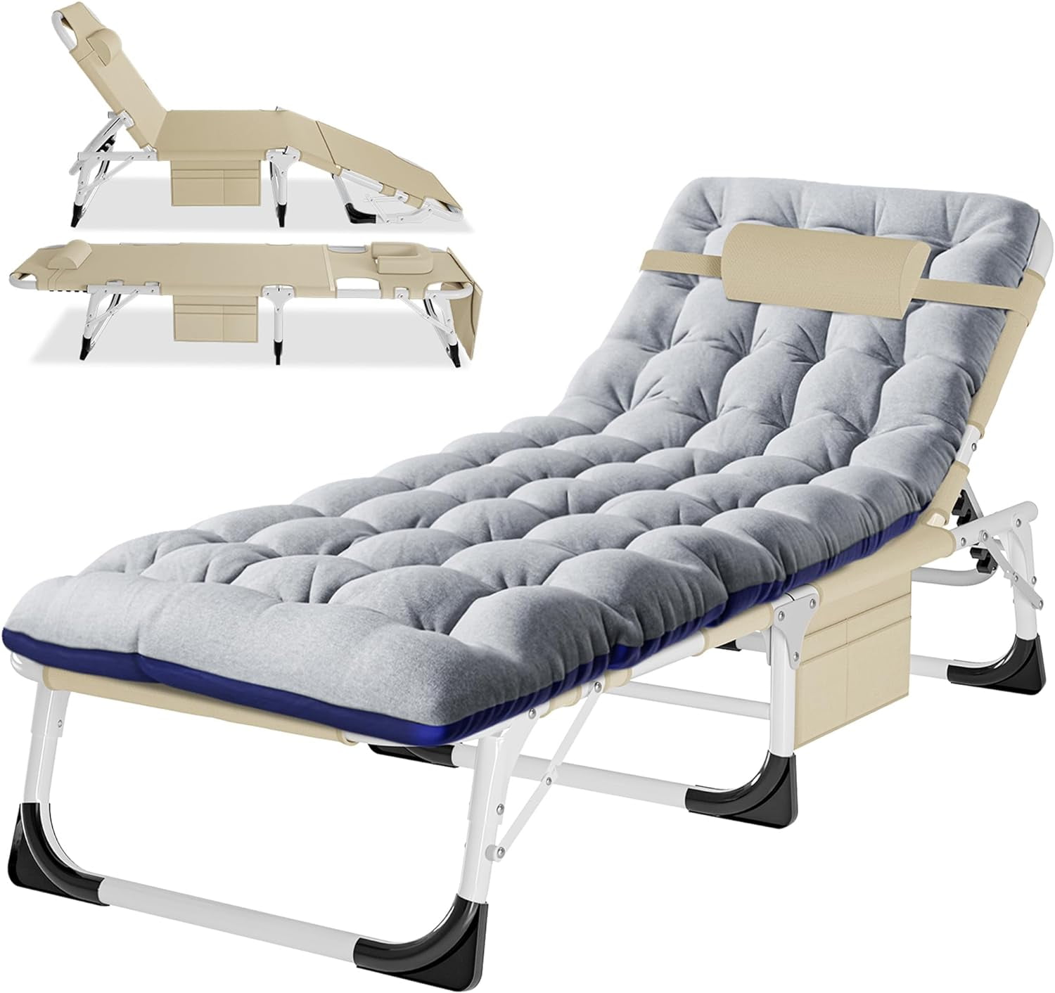 Portable Folding Camping Cot with Mattress, Adjustable Face Down ...