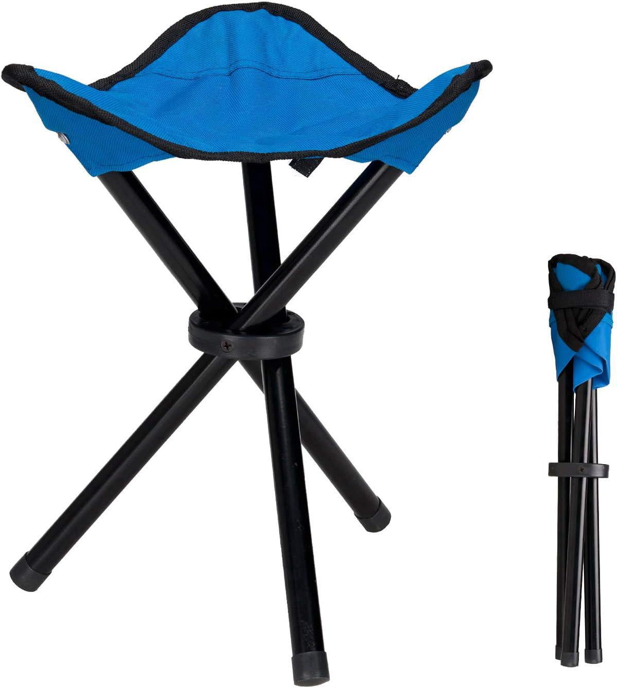 Portable Folding Canvas Stool (Blue) for Hiking, Camping, Fishing ...