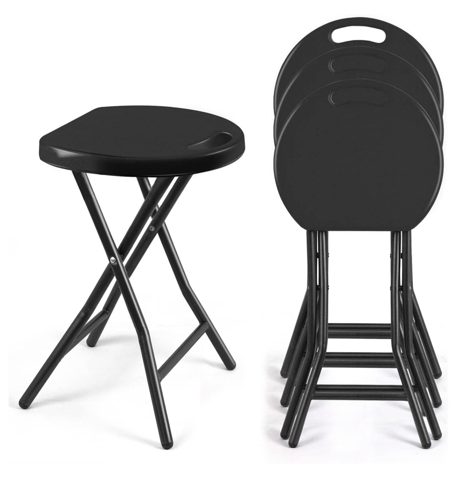 Portable Folding Chair 18 Inch, 440lbs Capacity, Heavy Duty Stool Chair ...