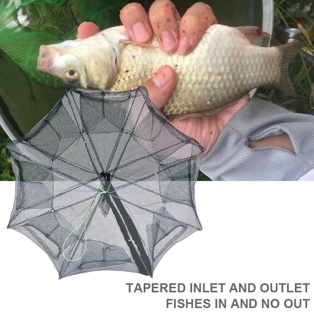 Portable Folding Crab Shrimp Fishes Crawfish Net Trap Cast Dip Cage for Fishing Green, Crawfish ...