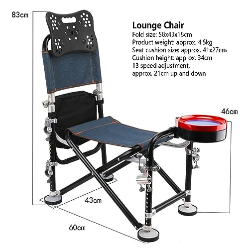 Portable Folding Fishing Chair with Rod Holder, Adjustment Fishing ...
