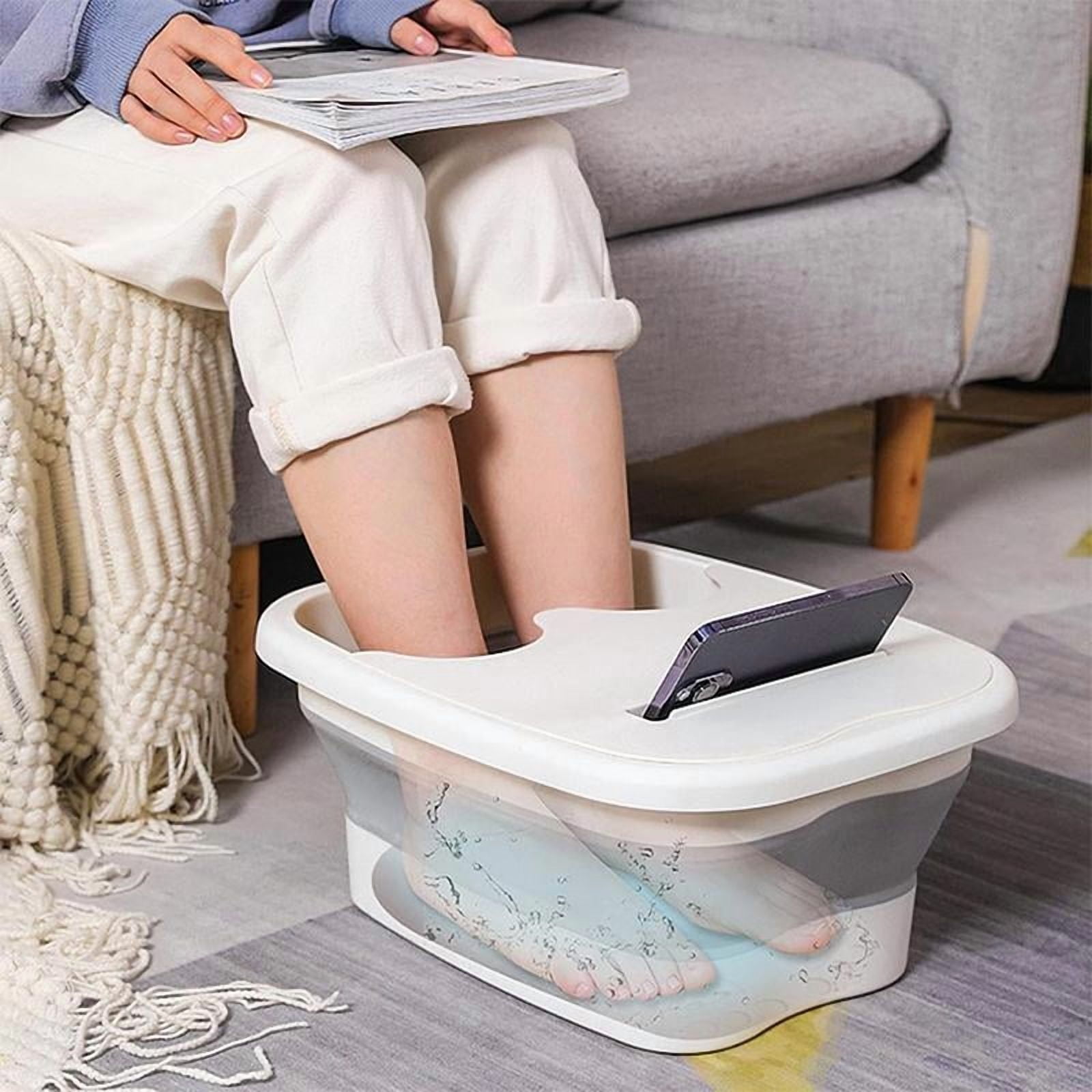 Portable Folding Foot Bath Tub with Massage Function, Space-Saving ...