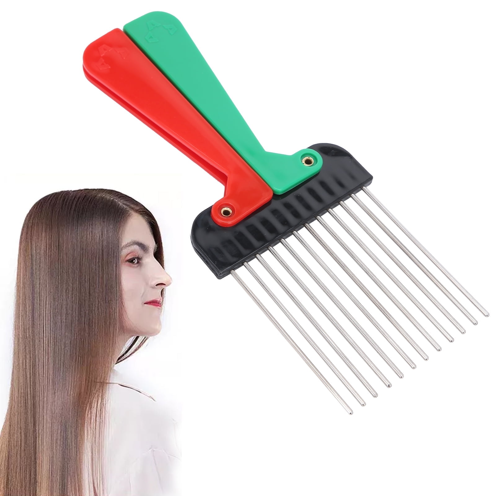 Portable Folding Hair Pick, Professional Hair Pick Comb Metal Hair Pick ...