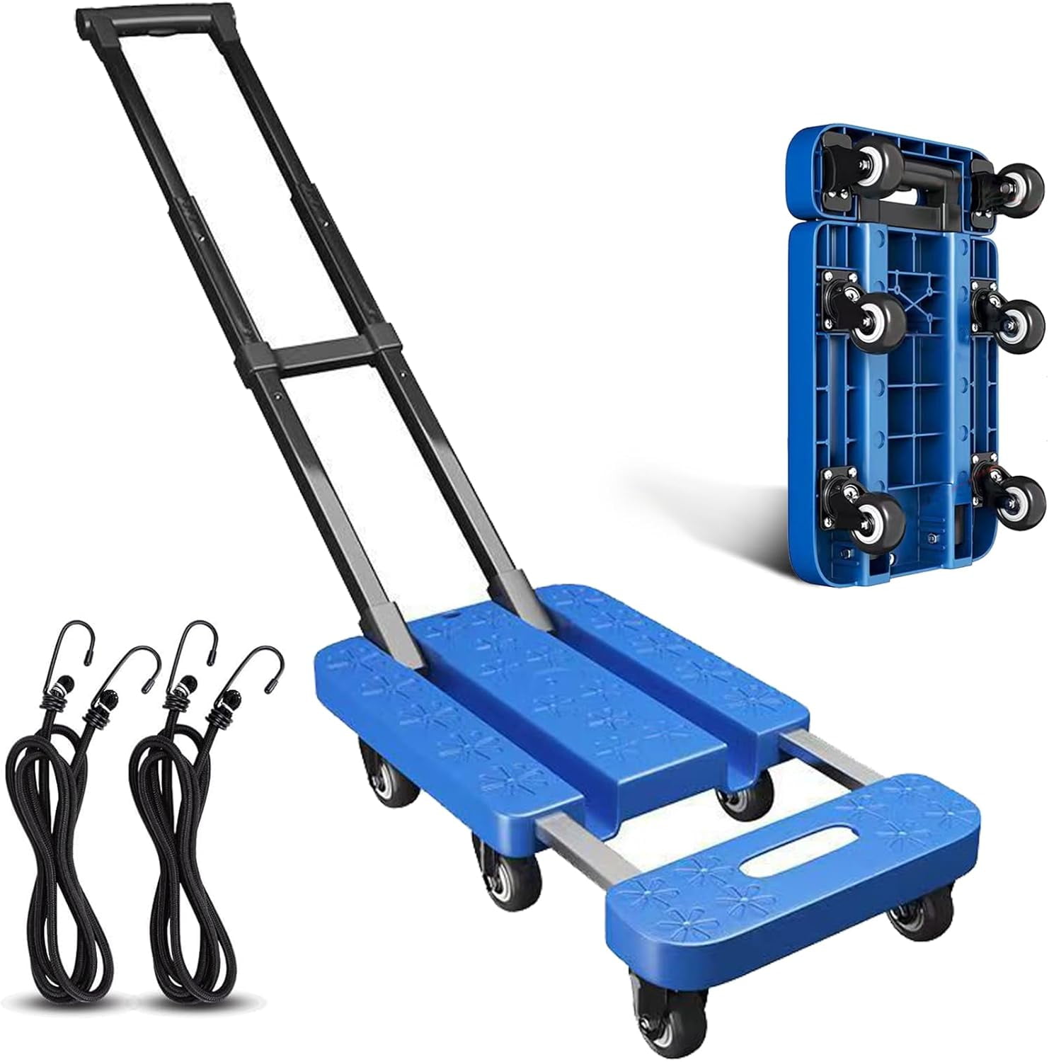 Portable Folding Hand Truck, 300 lbs Heavy Duty Dolly Cart Solid ...