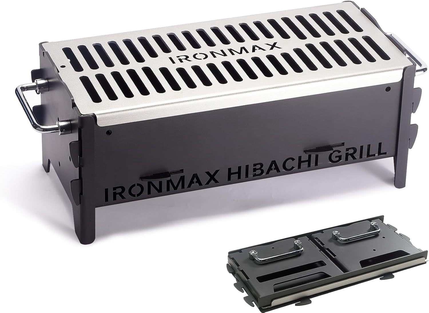 Portable Folding Hibachi Grill, Heavy Duty Charcoal & Wood-Burning ...