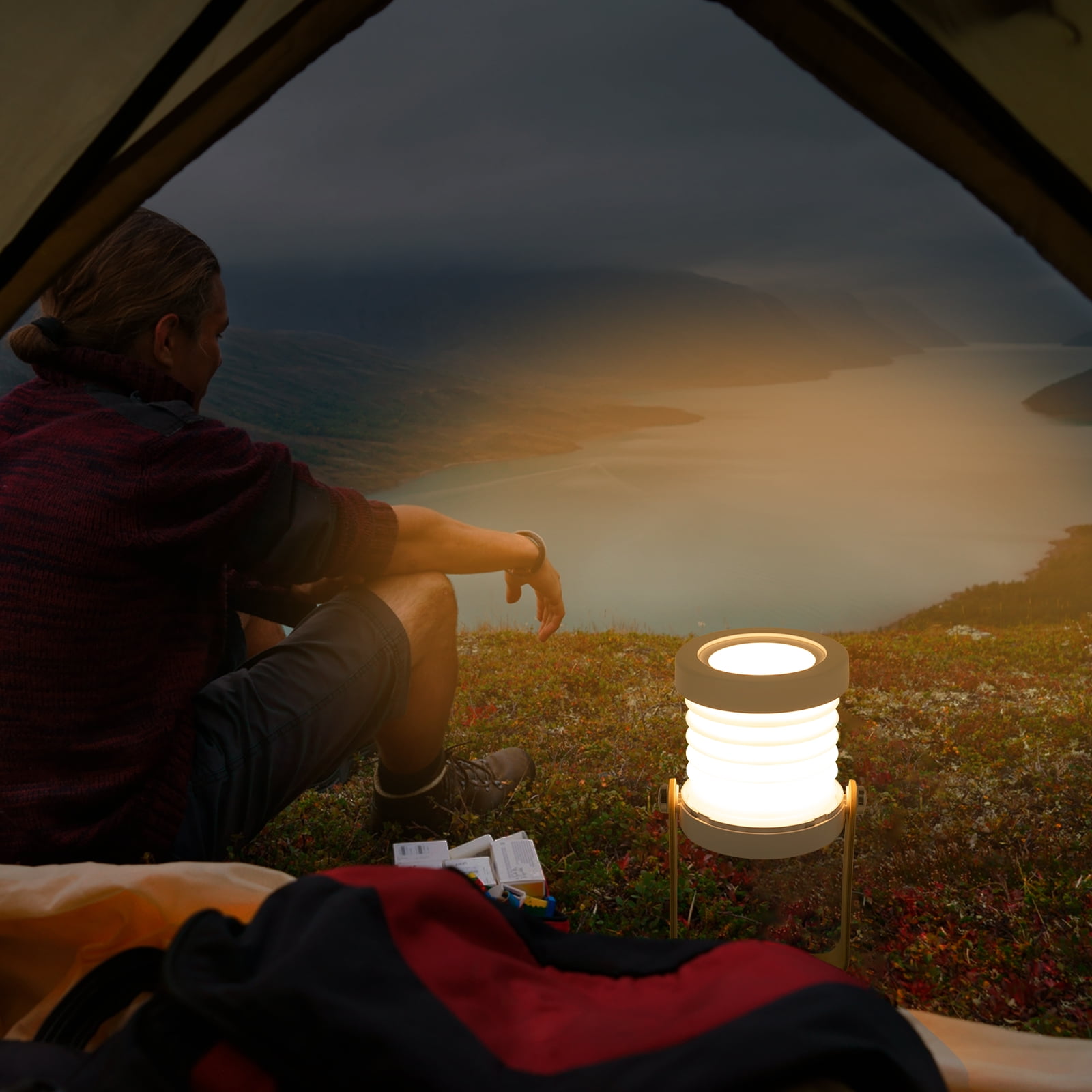 Portable Folding LED Lantern Lamp, Reading Light, Night Light ...