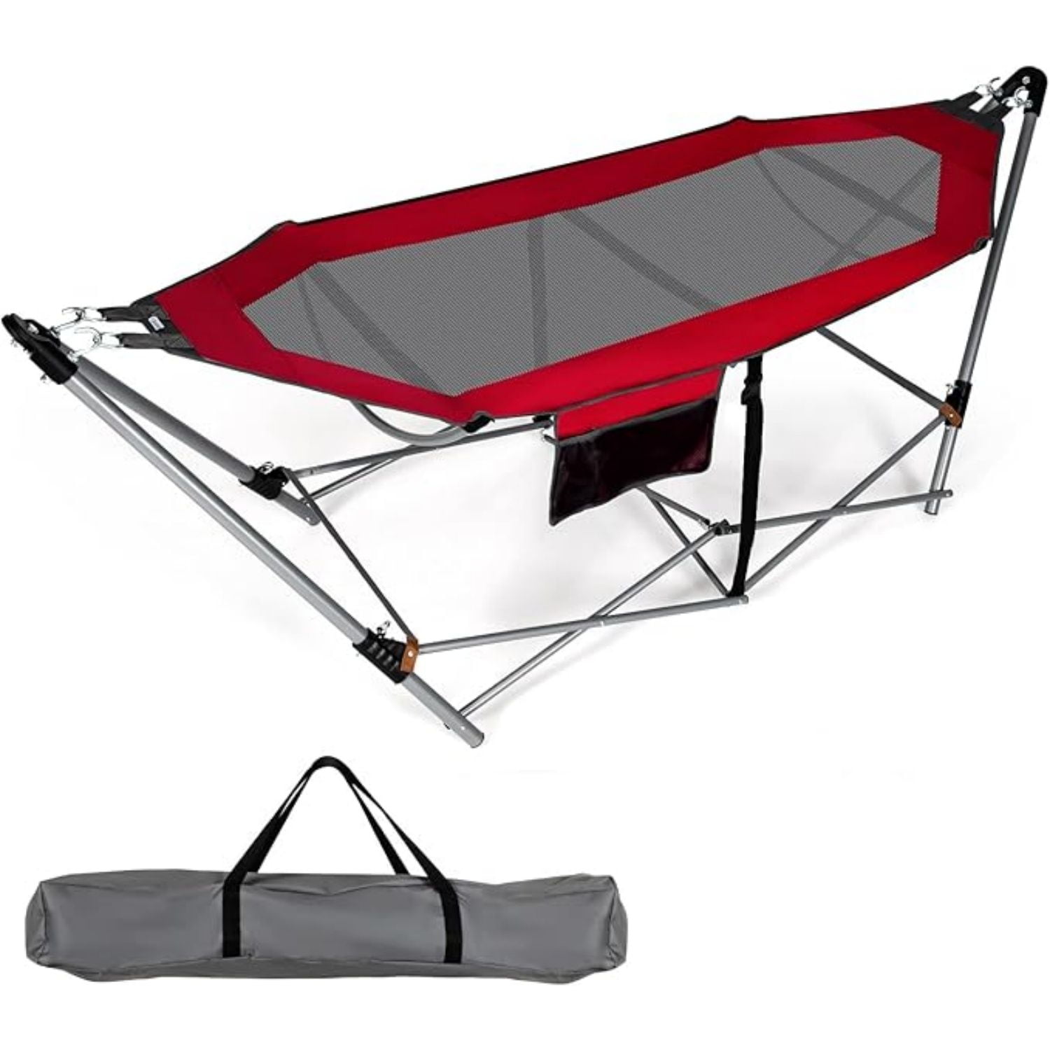Portable Folding , Lounge Camping Bed with Stand, Indoor & Outdoor w ...
