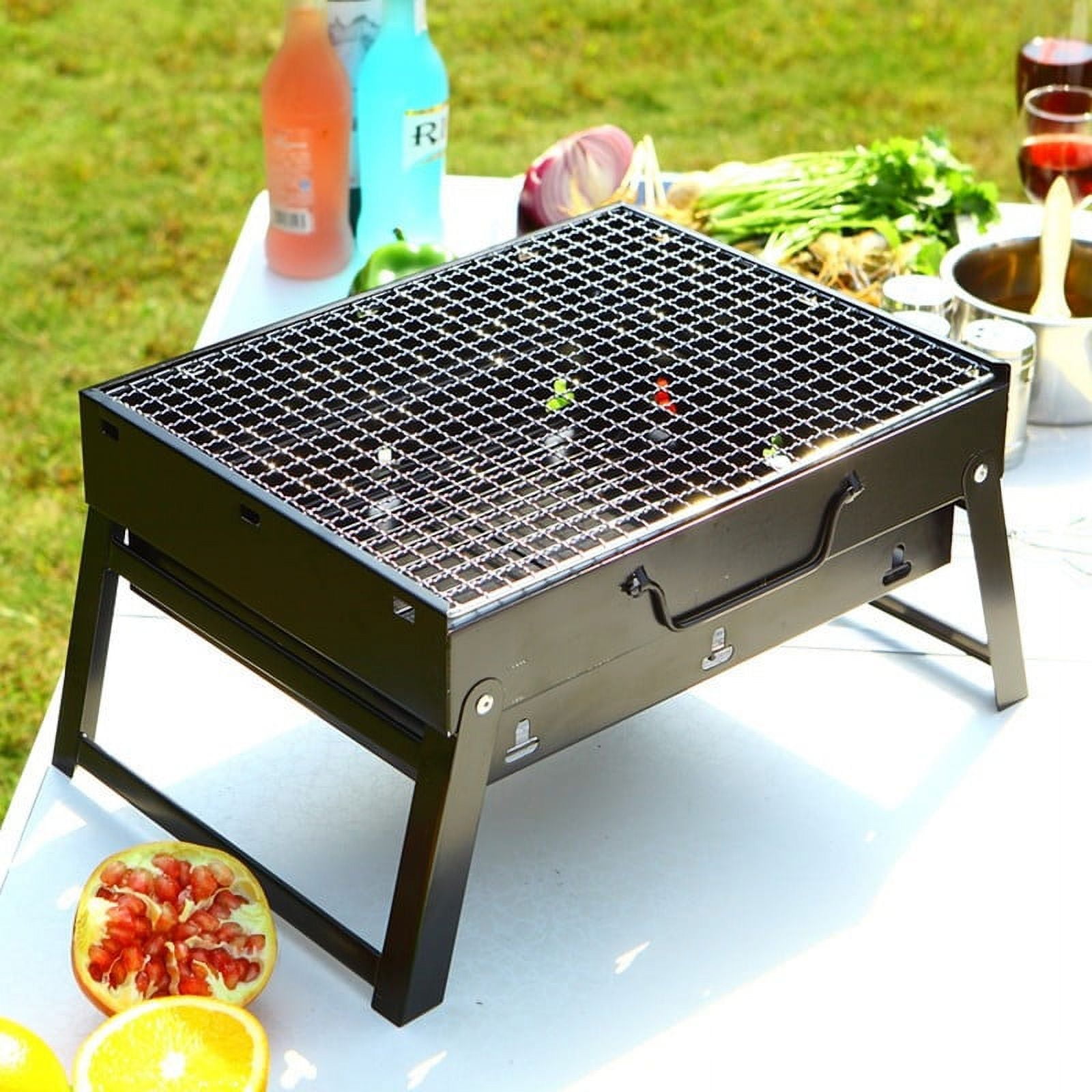 Portable Folding Mini BBQ Grill Stainless Steel Charcoal Barbecue Stove ...