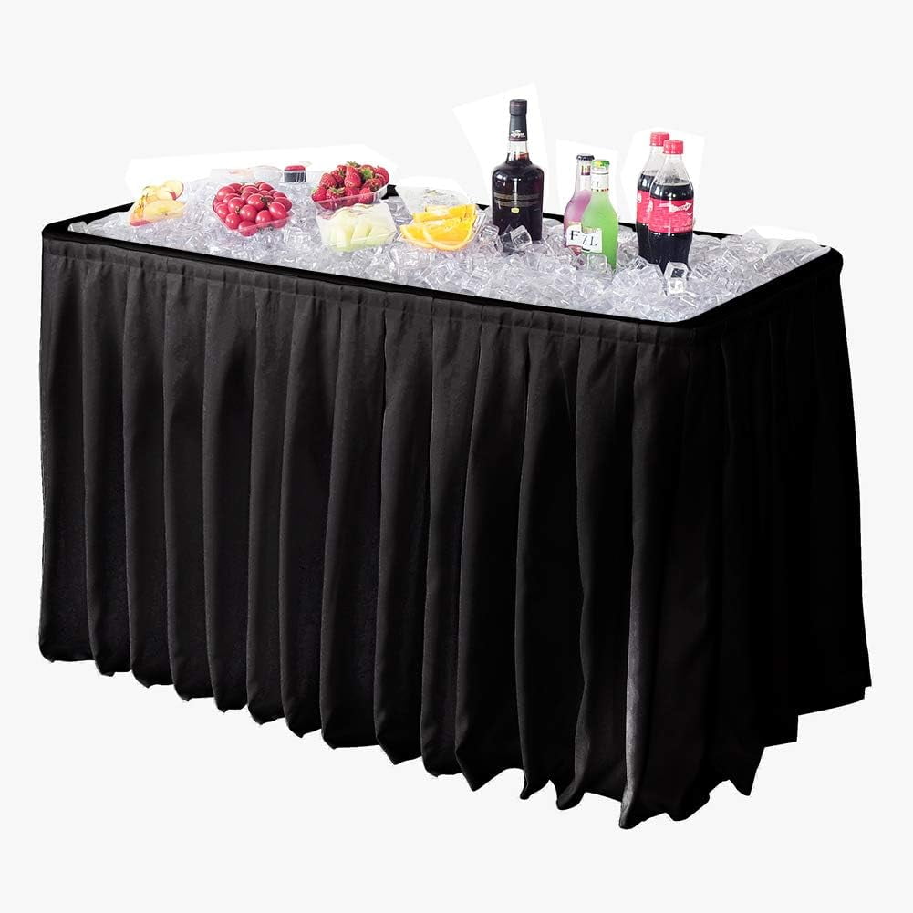 Portable Folding Party Ice Bin Table with Skirt - Black - Walmart.com