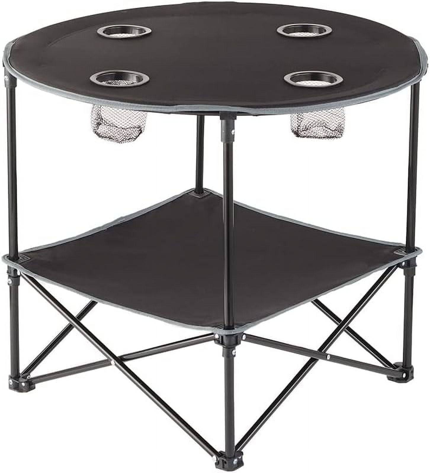 Portable Folding Picnic Table with Storage for Tailgating - Black ...