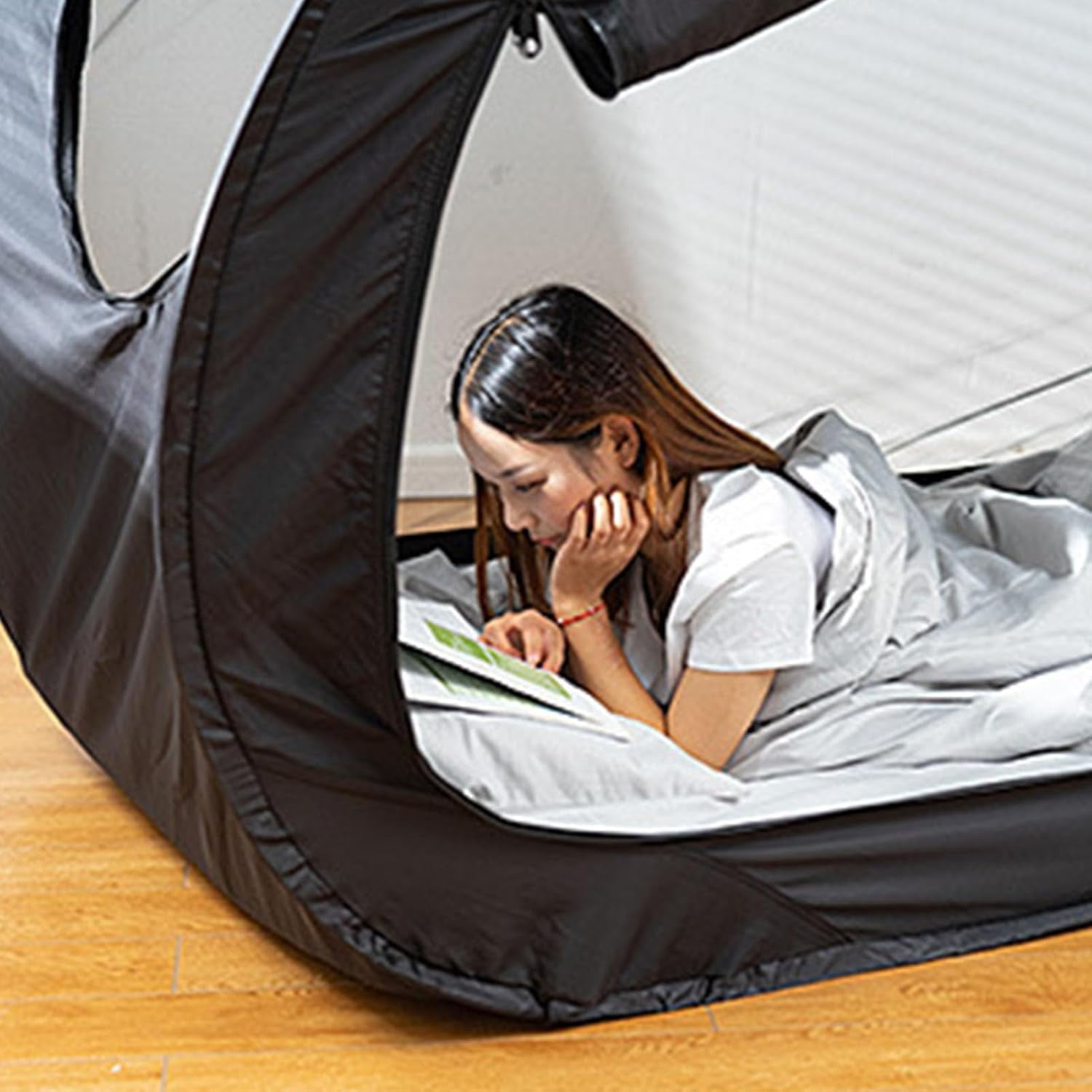 Portable Folding Privacy Pop Bed Tent Sunlight Block Camping Pop Bed ...