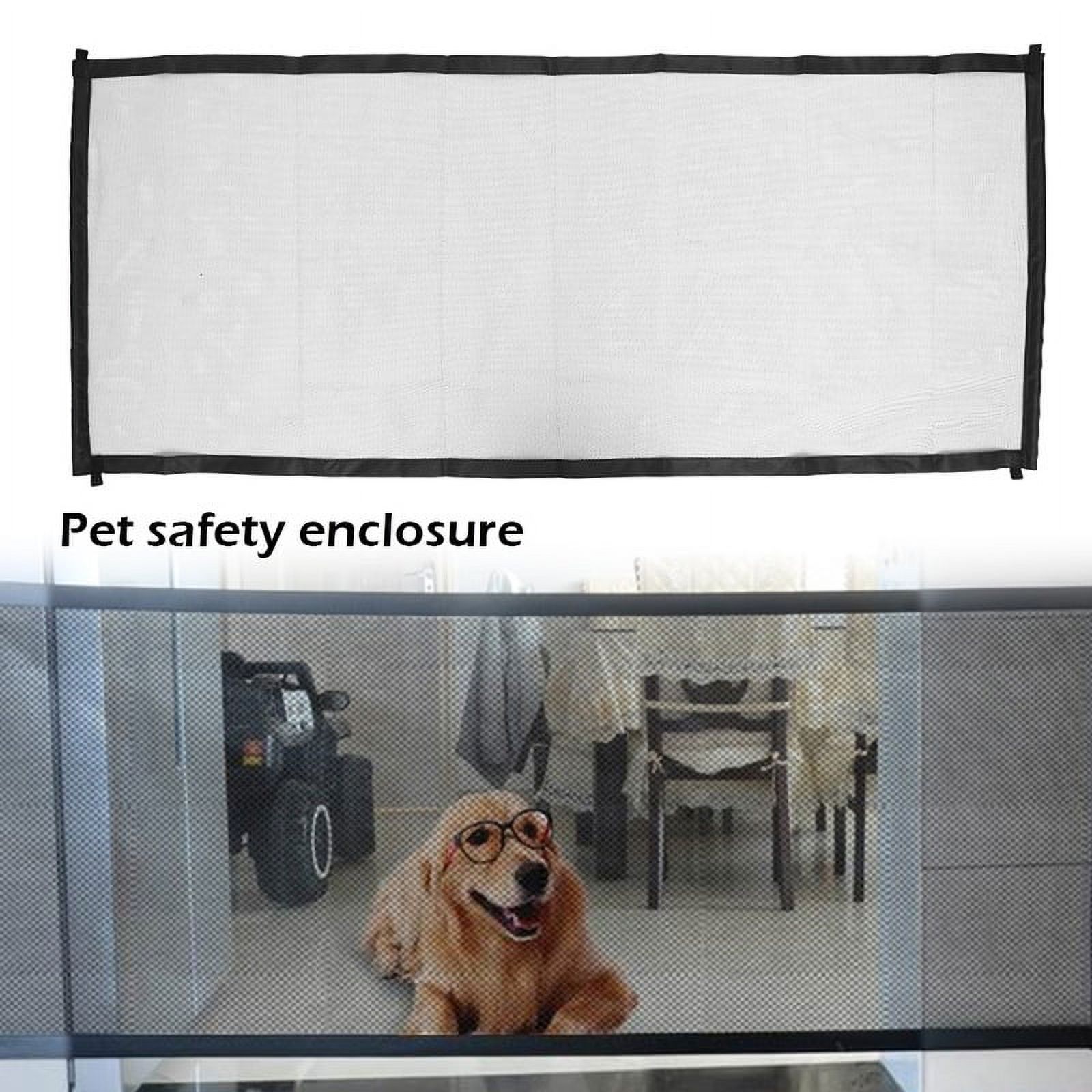 Pets Dog Cat Baby Safety Gate Mesh Fence Portable Guard Zipper Net Home ...