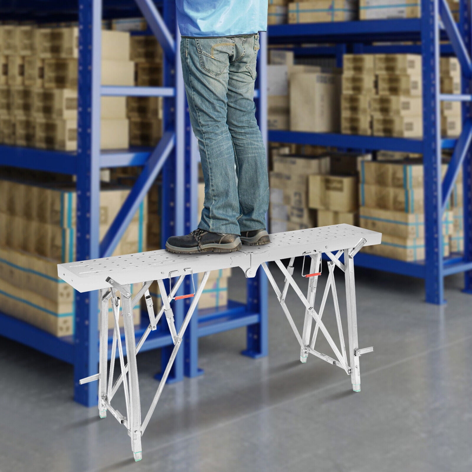 Portable Folding Scaffolding Platform, Adjustable Work Bench, Portable ...