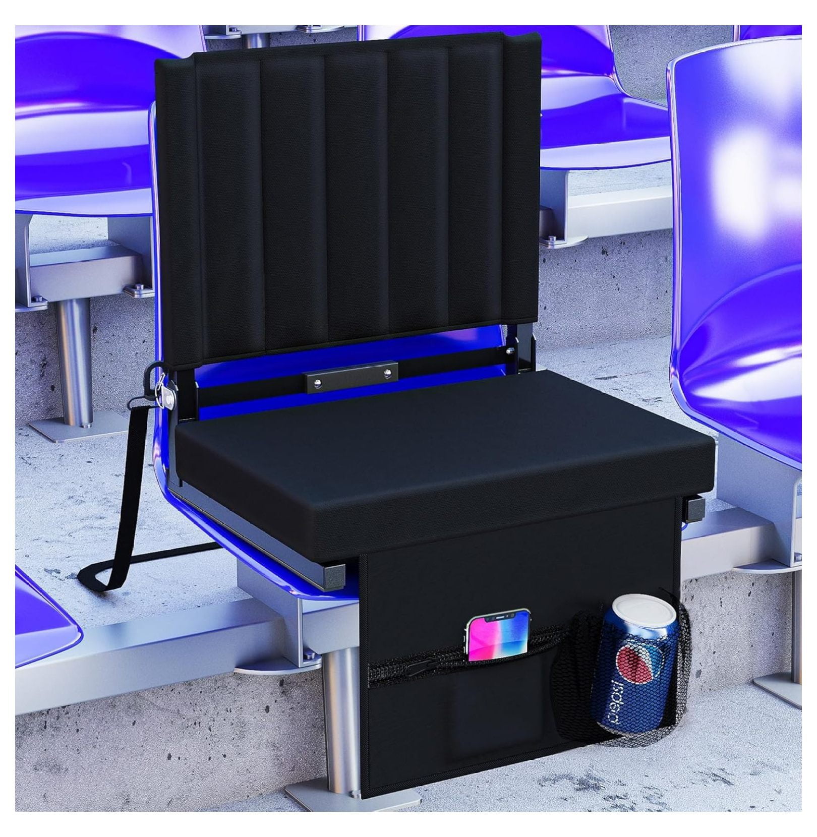 Portable Folding Stadium Seat (17inch) for with Back Support and and ...