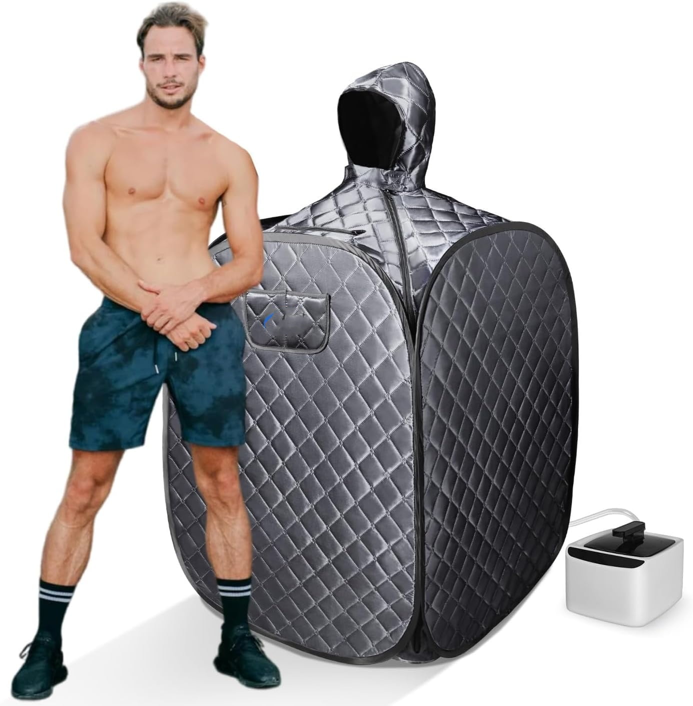 Portable Folding Steam Sauna with 1000W Generator and Remote Control ...