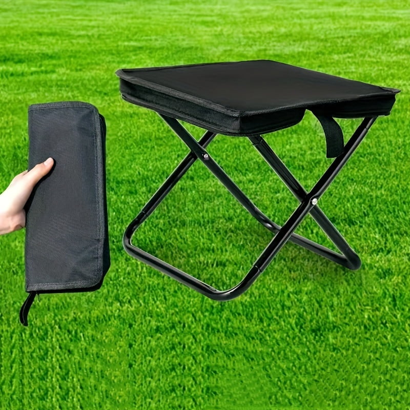 Portable Folding Stool, Portable Durable Compact Square Iron Foldable ...