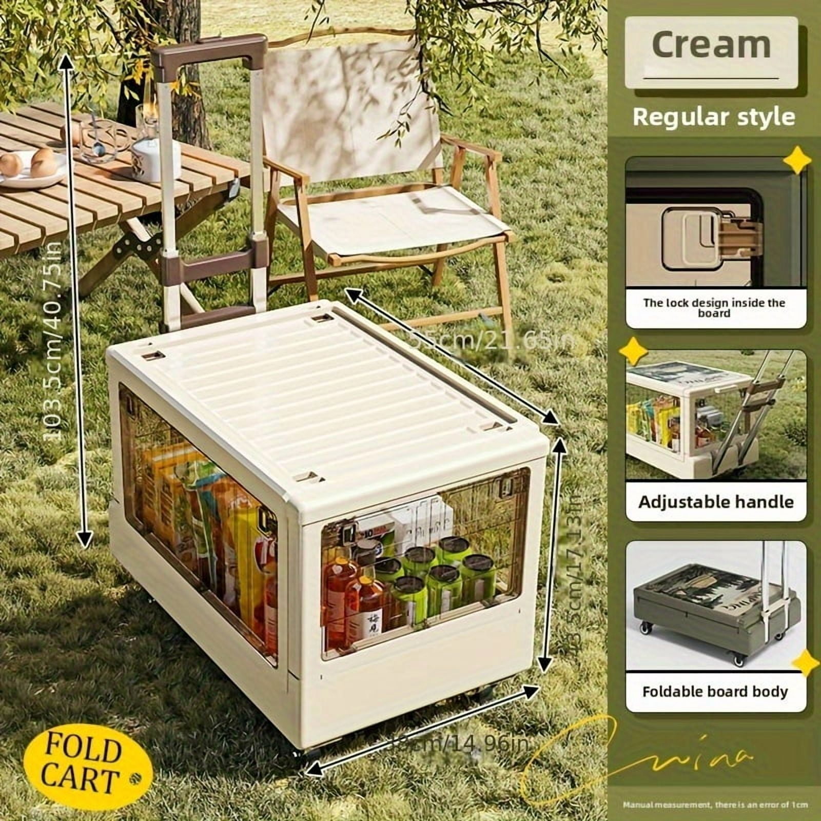 Portable Folding Storage Cart with Telescopic Handle - Multi ...