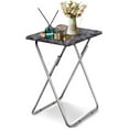 Foldable Black Marble TV Tray: Portable, Multifunctional, Space-Saving ...