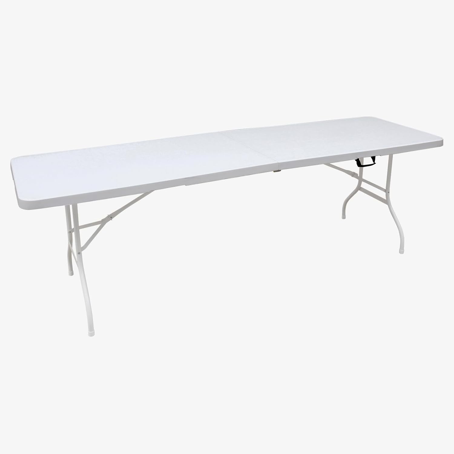 Portable Folding Table 8ft Plastic Dining Table White Fold in Half for ...