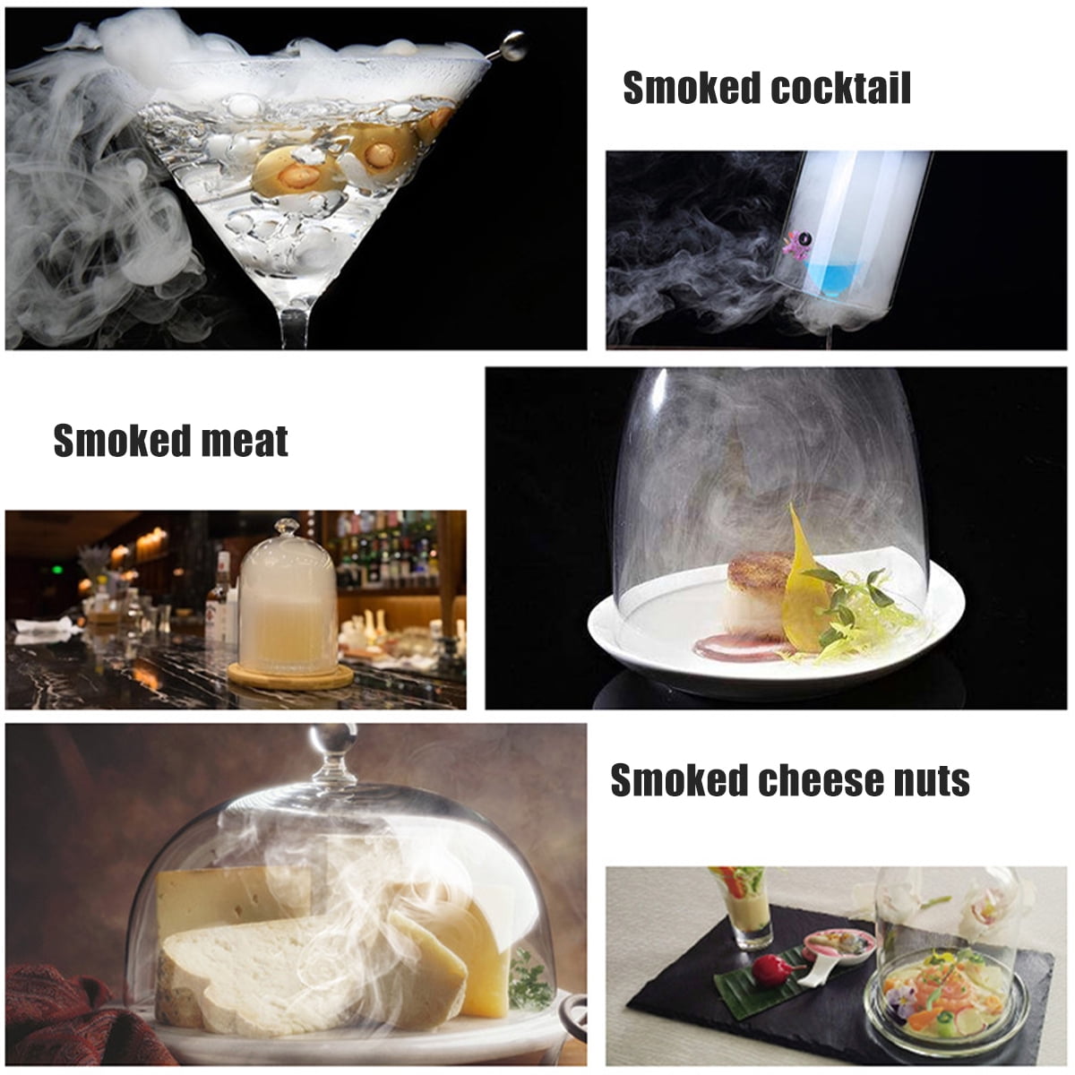 Portable Food Smoker Kit with Wood Chips Battery Powered Cocktail ...