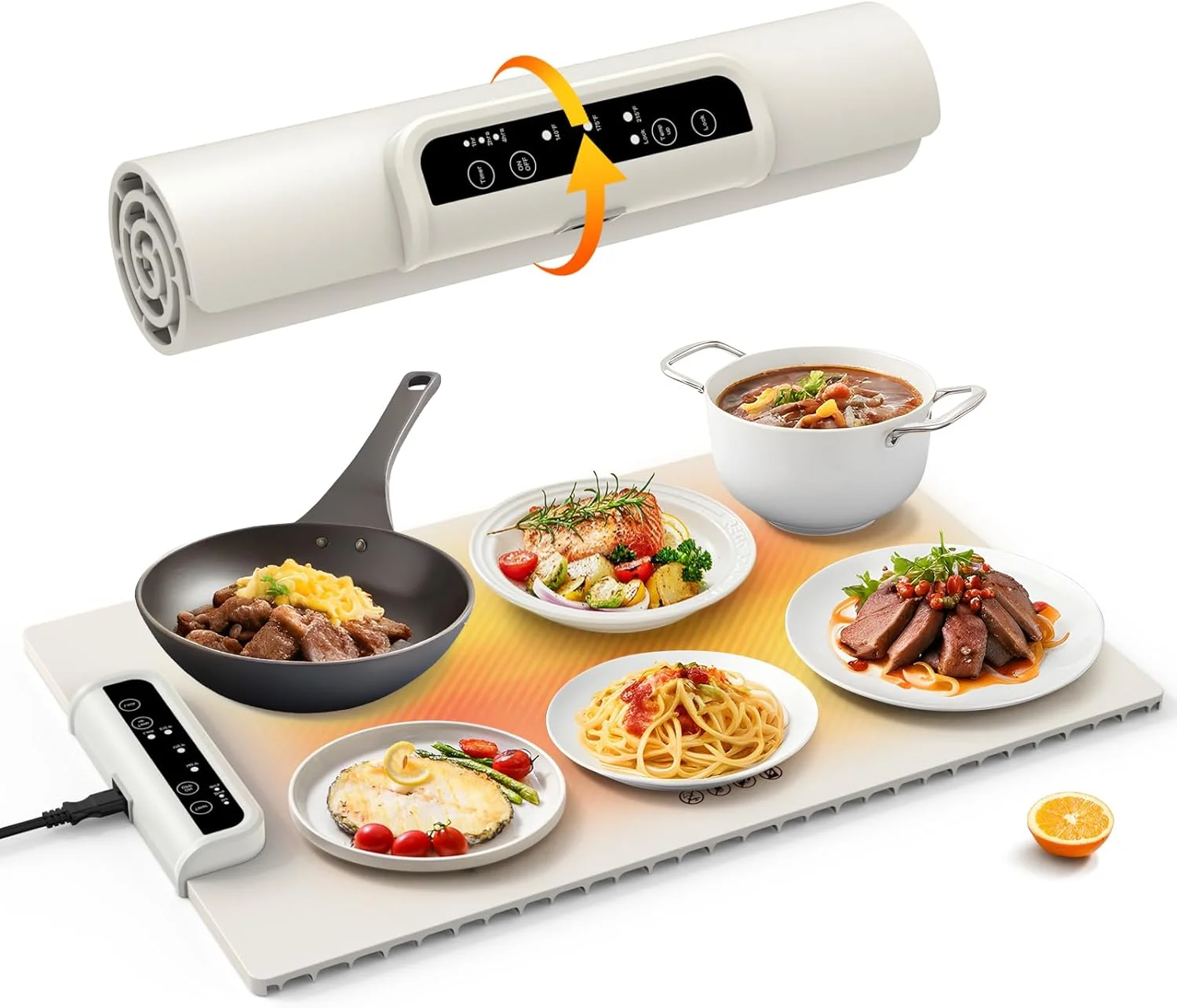 Portable Food Warming Mat, Electric Warming Tray Full Surface Heating ...