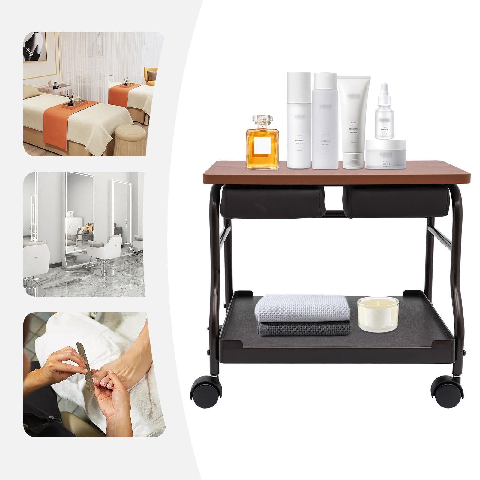 Portable Foot Bath Trolley Cart Beauty Salon Cart Nail Foot Bath Spa ...