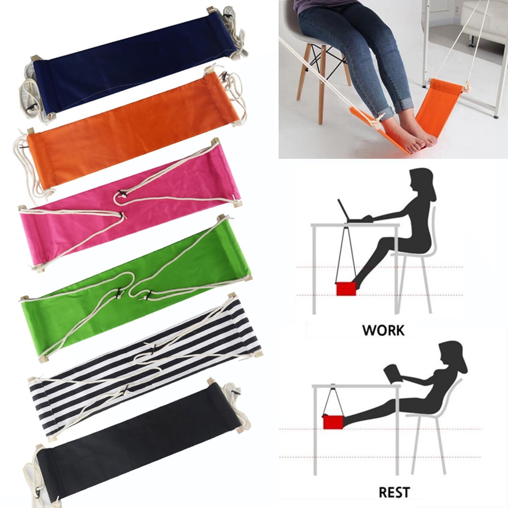 Portable Foot Hammock Strap 2 Hook Polyester Desk Rest Foot Hanger ...