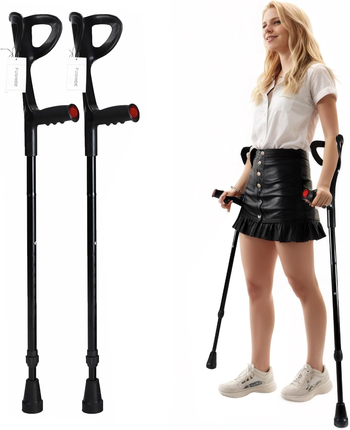 Portable Forearm Crutches, Lightweight Elbow Crutches, Folding Crutches ...