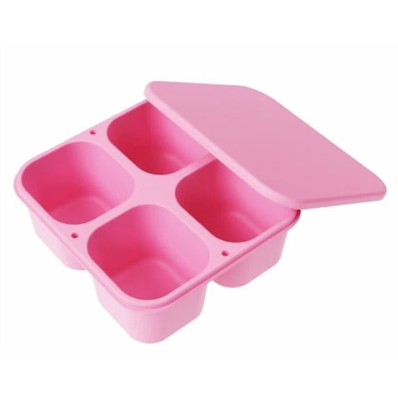 Portable Four-Compartment Food-Grade Silicone Snack Box for Lunch ...