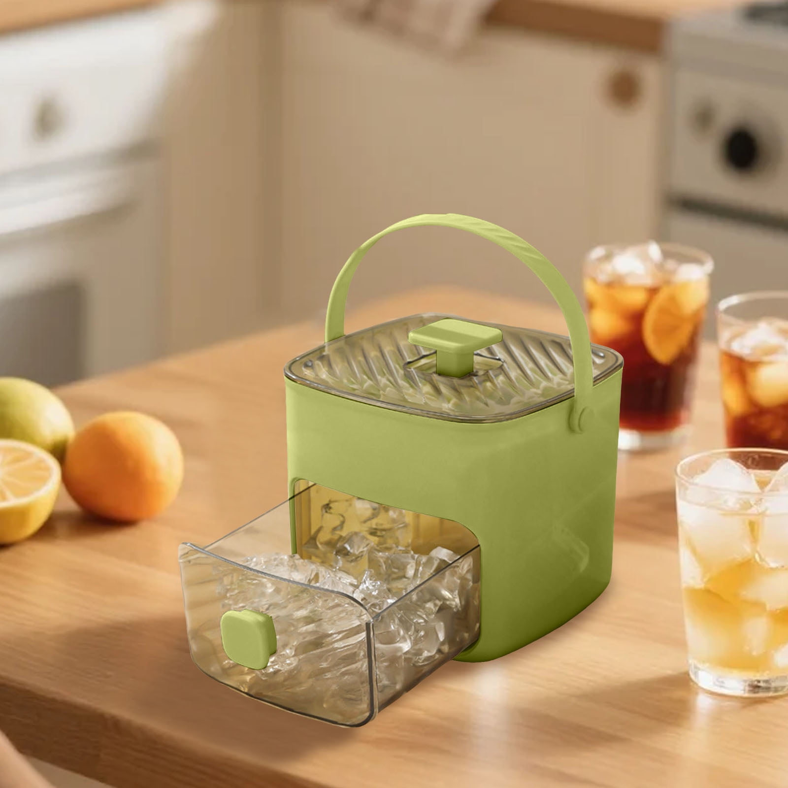 The Portable Freezer Ice Maker With An Ice Bucket Can Quickly Make Ice ...