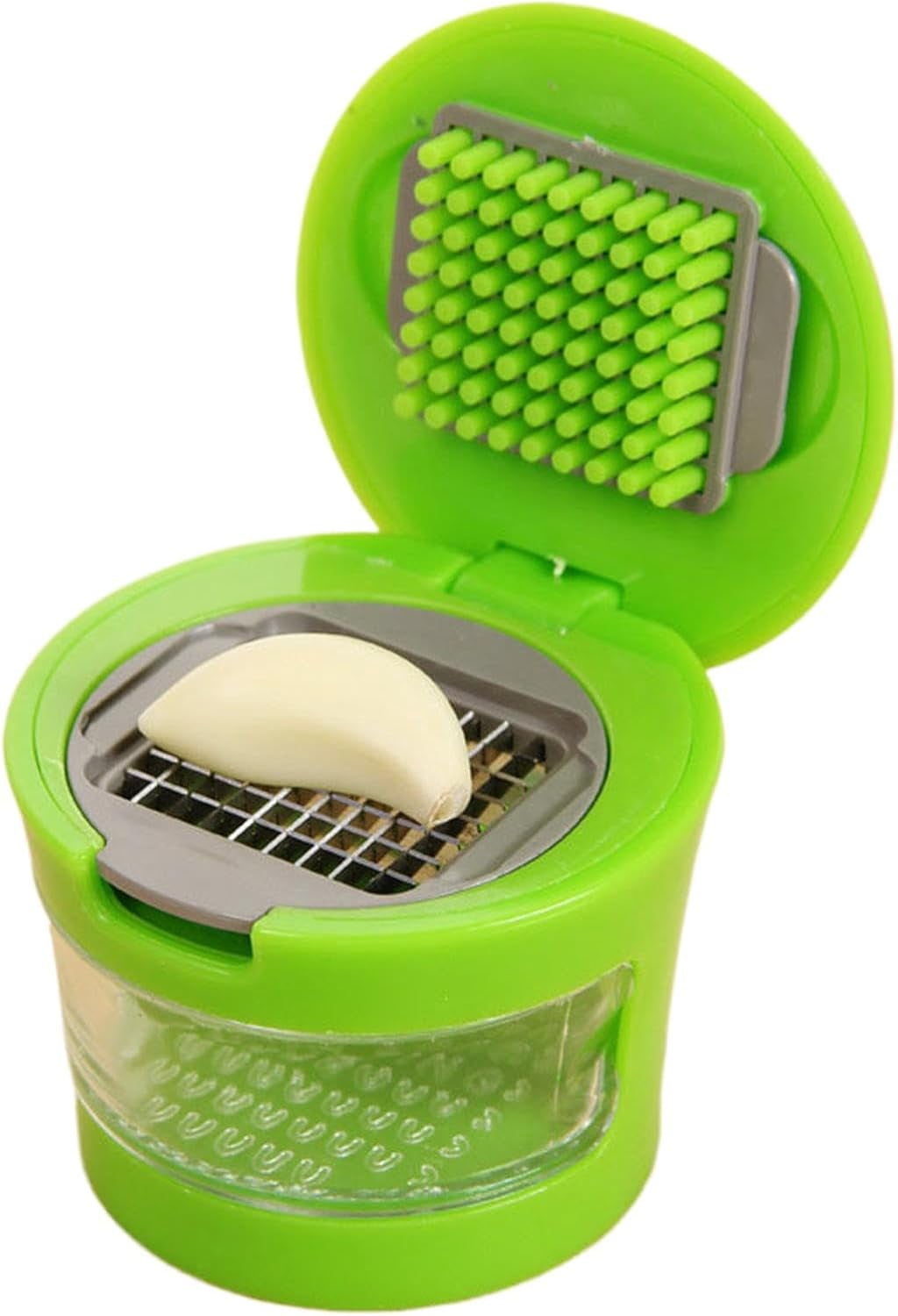 Portable Garlic Mincer, Hand Push Garlic Press With Clear Storage ...
