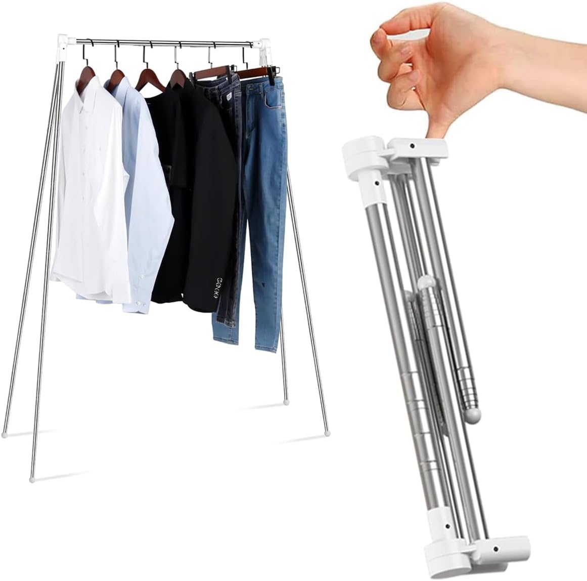 Portable Garment Rack, Folding Clothes Rack, Collapsible Clothing Rack ...