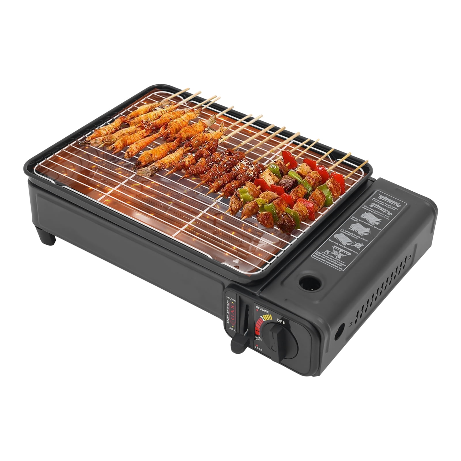 Portable Gas Grill Butane Stove, Camping Stoves with Grilling Net ...