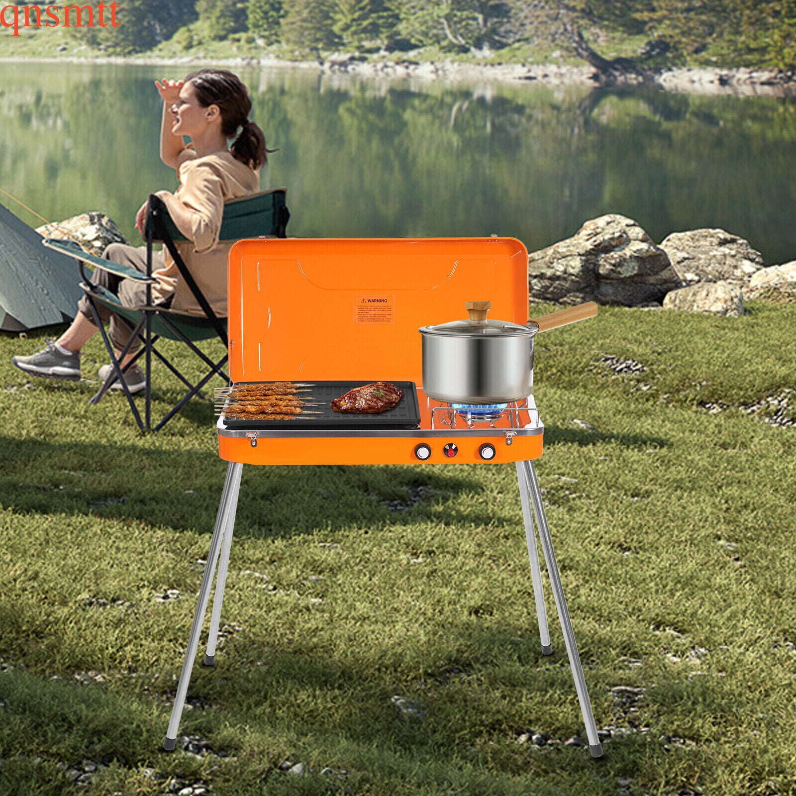 Portable Gas Grill Cooker Outdoor Grill Stove Gas Powered for Camping ...