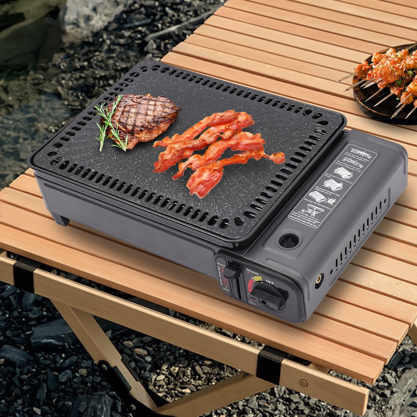 Portable Gas Grill Stove for Outdoor Camping, BBQ, and Trekking, Butane ...