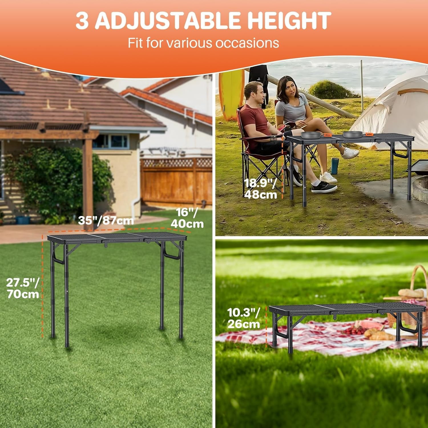 Portable Grill Table - Black - Walmart.com