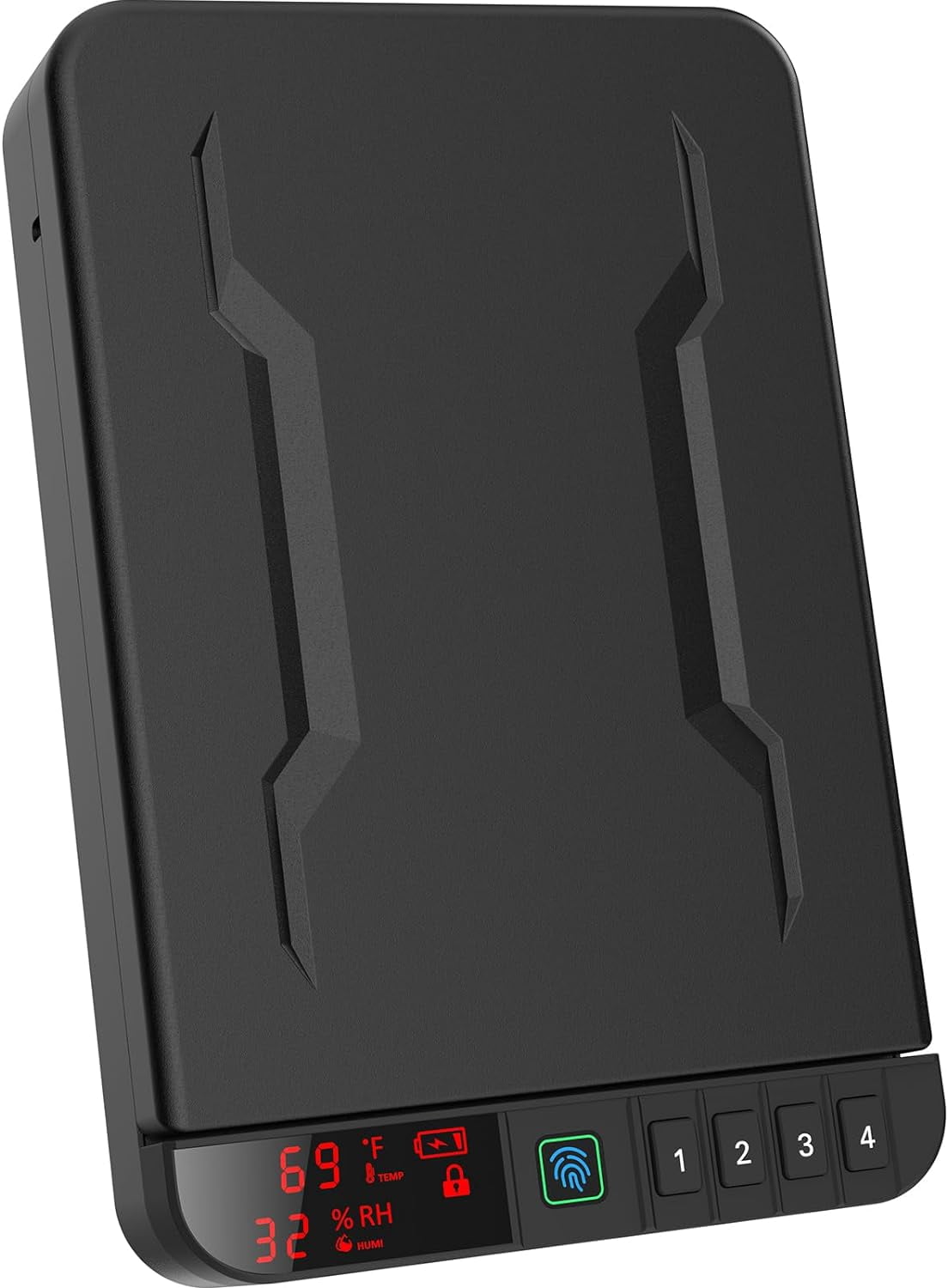 Portable Gun Pistol Safe with LCD Display of Temp,Humidity,Biometric ...