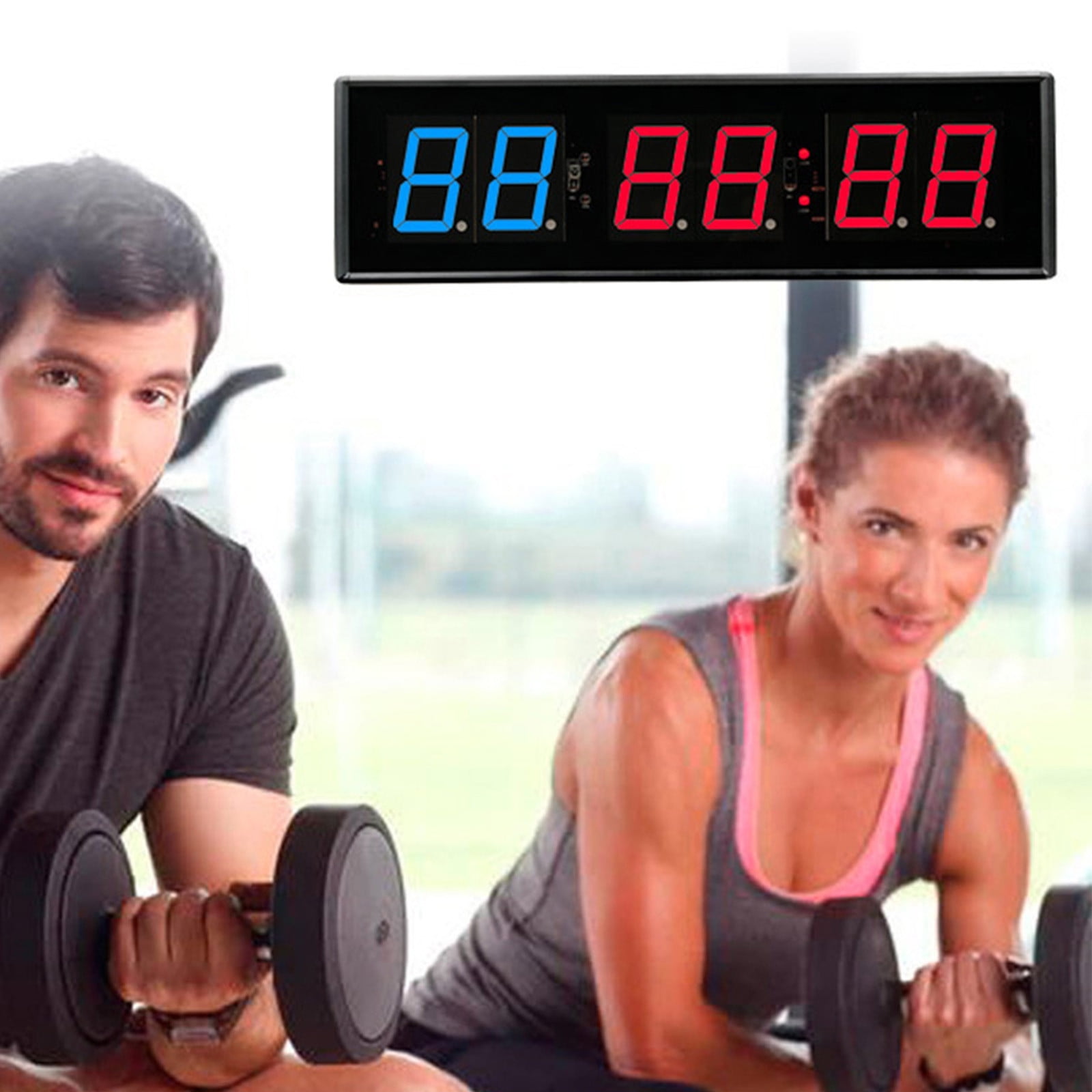 Portable Gym Timer,Large 2.3 Inch LED Digital Vertigo Display, Home Gym Accessories Upgraded ...