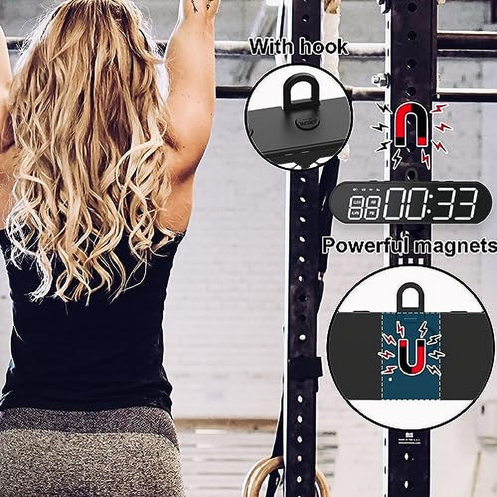 Portable Gym Timer, USB Rechargeable Magnet Workout Clock Large Dispaly ...