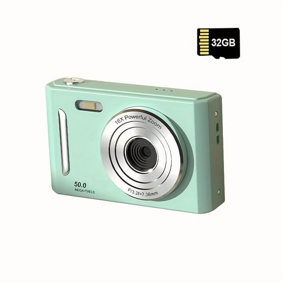 Portable HD Front & Rear Retro CCD Digital Camera, 2 Styles(No Card/32G ...