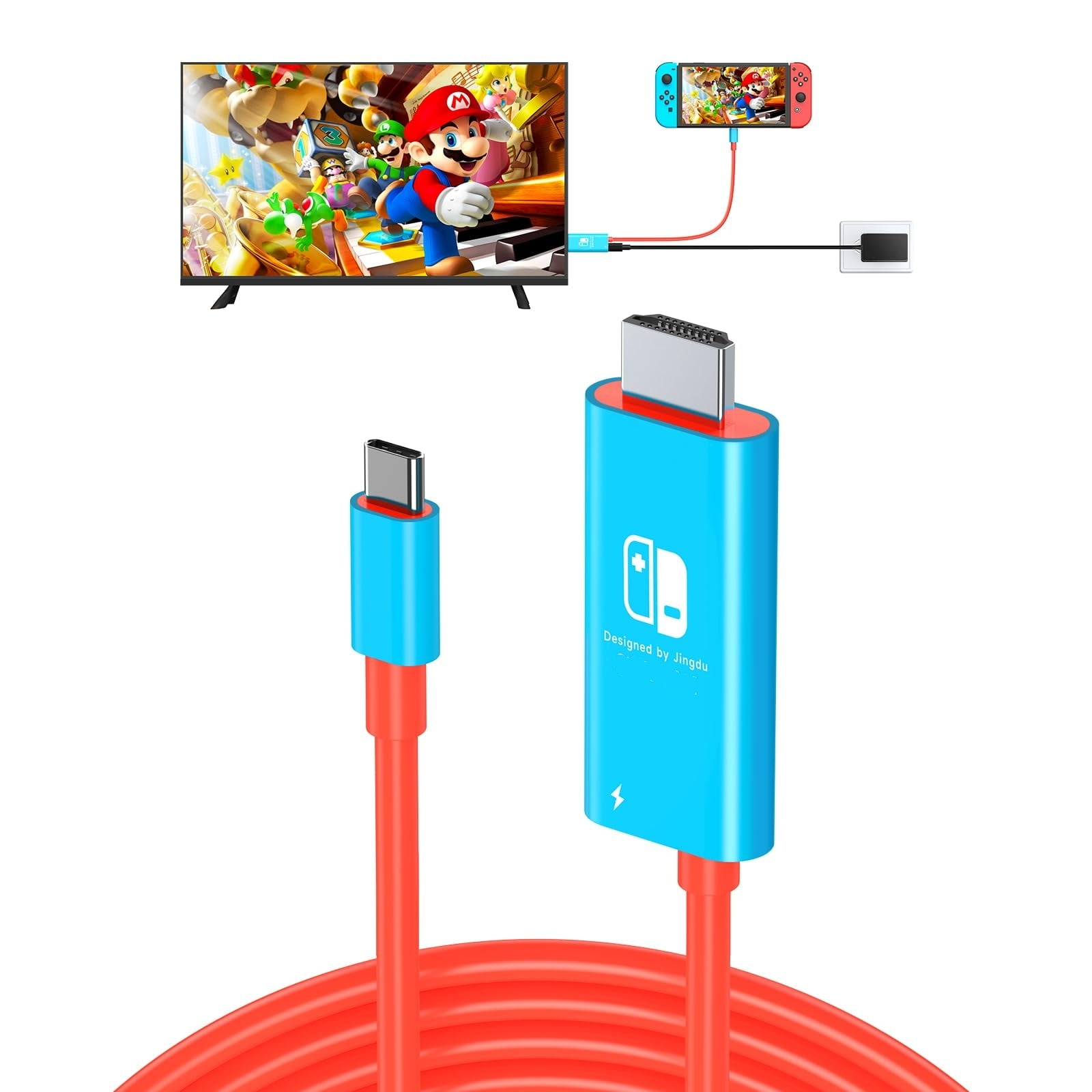 Portable HDMI-compatible Cable Compatible with Nintendo Switch NS/OLED ...