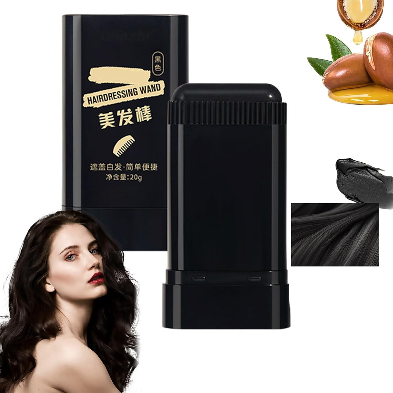 Portable Hair Color Touch-Up Stick with Comb, 2-In-1 Hair Dye Comb ...