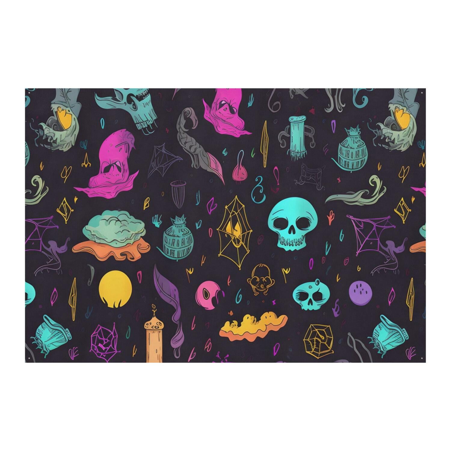 Portable Halloween Studio Backdrop 7x5ft - Cute Ghost Pumpkin Artwork ...