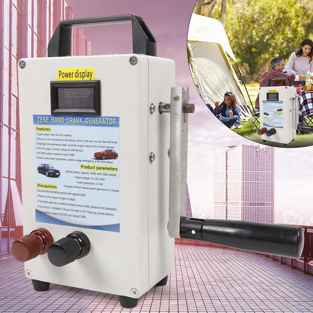 Portable Hand Crank Generator Emergency Power Supply Charger Camping ...